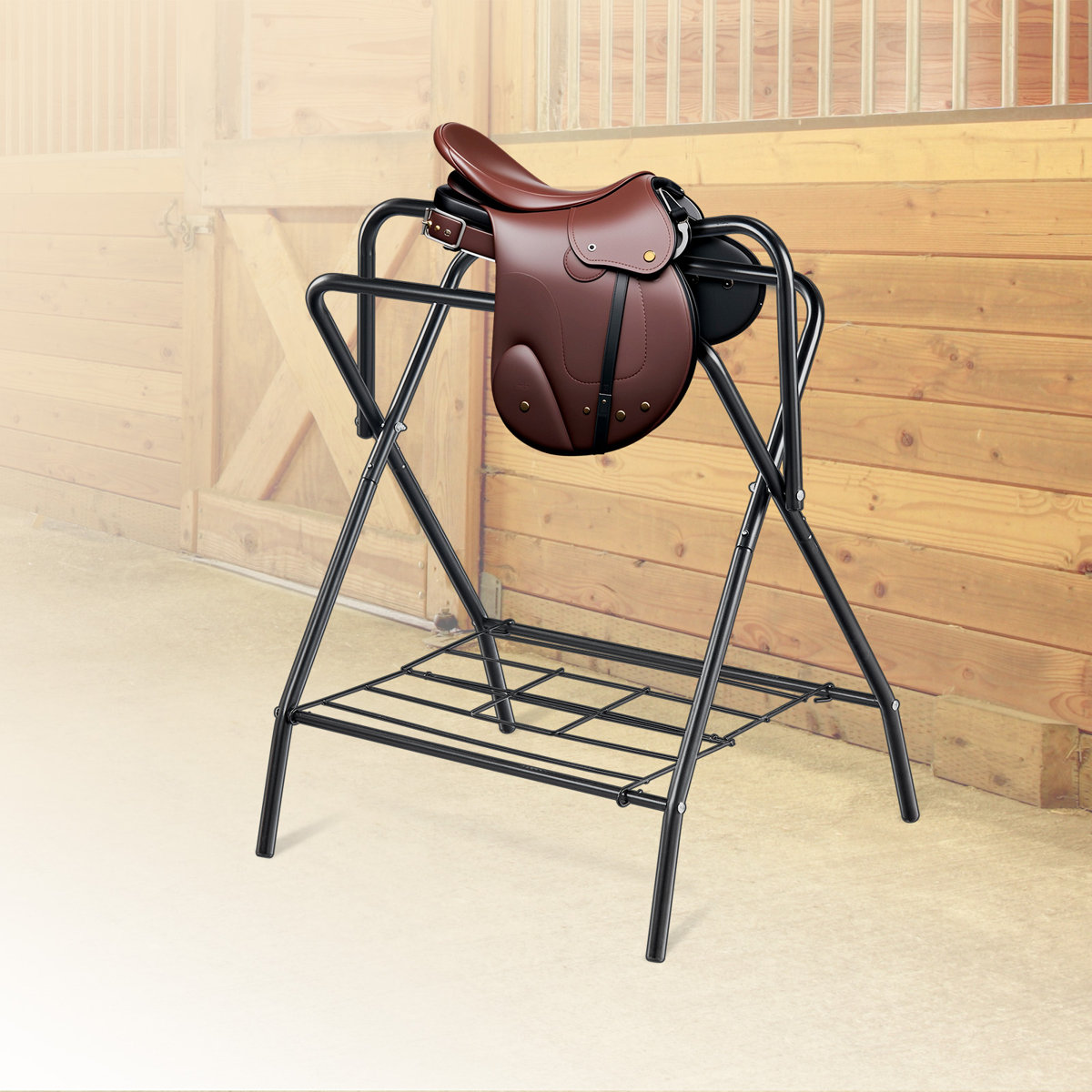 Rebrilliant Folding Saddle Rack Portable Freestanding Horse Saddle ...