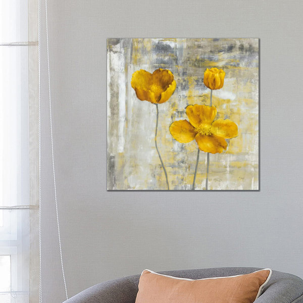 Canora Grey Yellow Flowers II by Carol Black Acrylic Print | Wayfair.co.uk