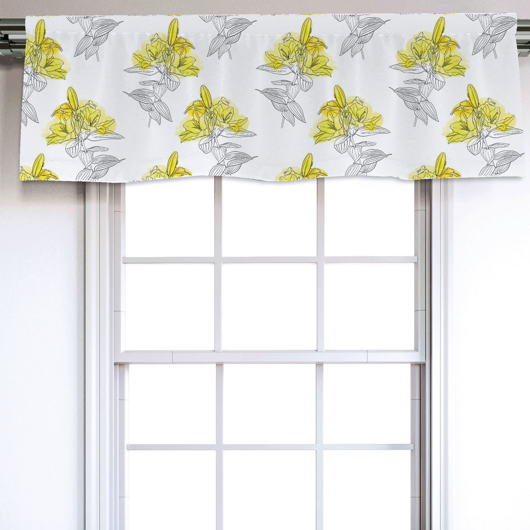 East Urban Home Floral 54" Window Valance | Wayfair