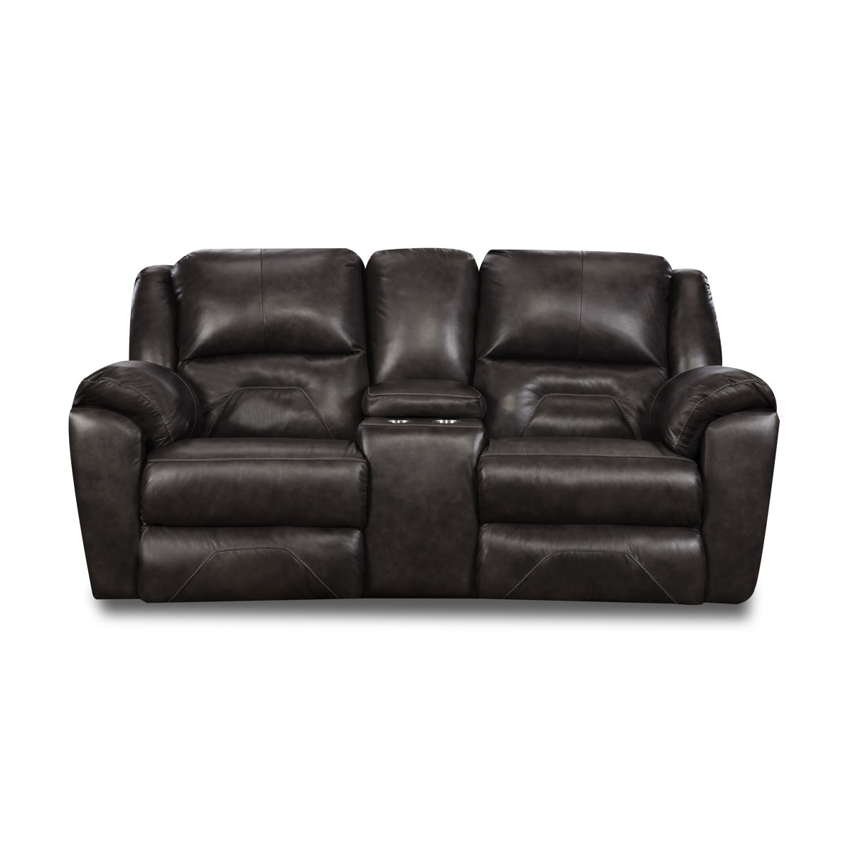 Southern Motion Pandora 81" Genuine Leather Pillow Top Arm Reclining ...
