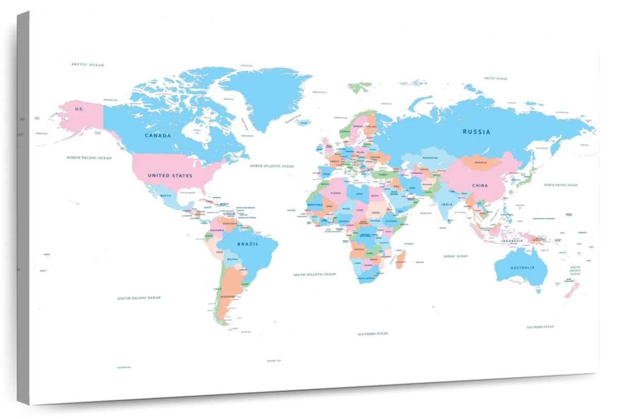 Breakwater Bay Pastel Countries World Map | Wayfair
