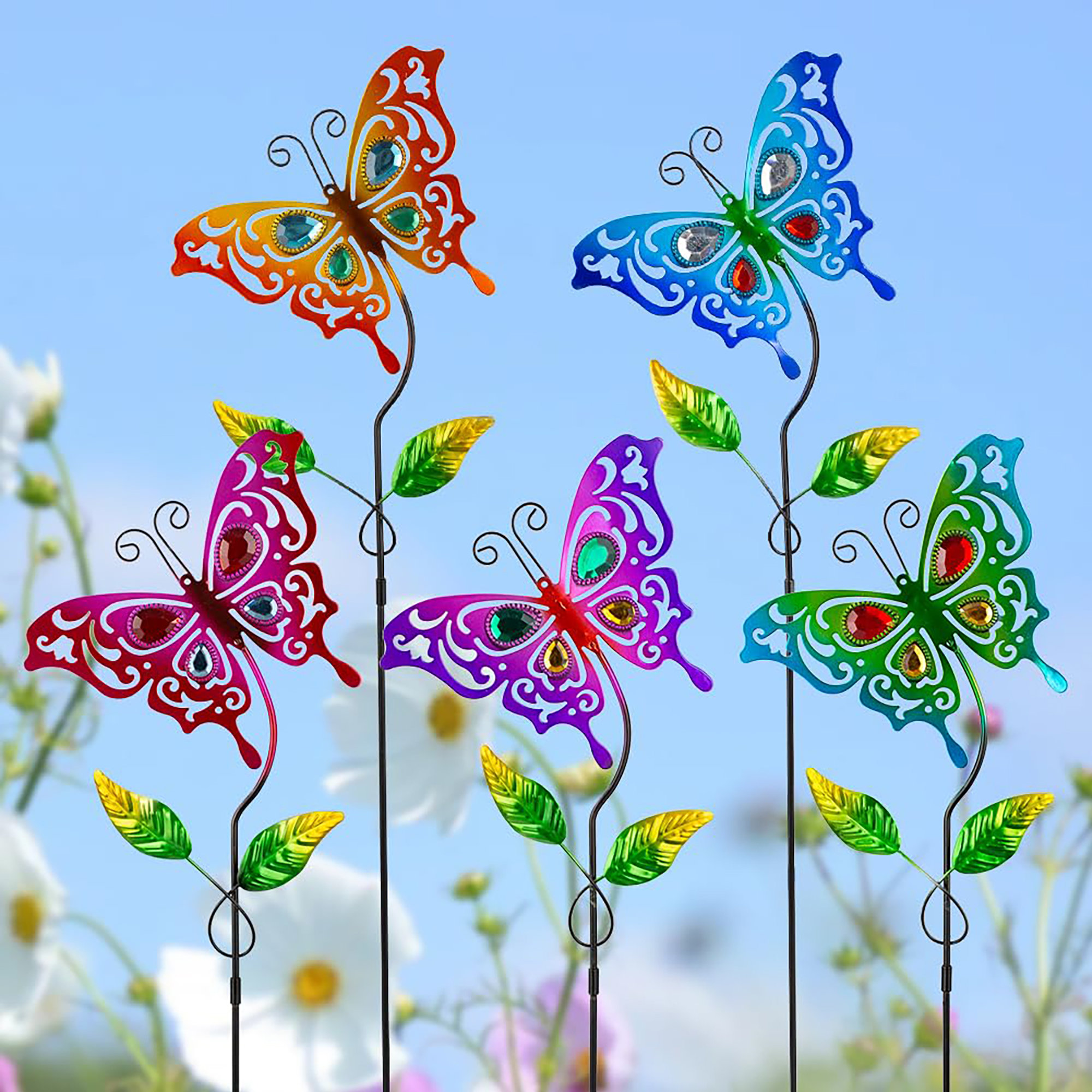 Arlmont & Co. Butterfly Garden Decor for Outside | Wayfair