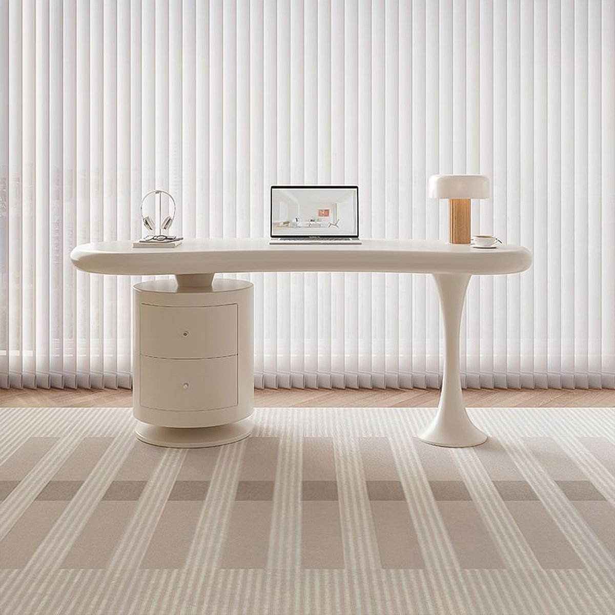 Tha Dream Team Modern Cream Style Solid Wood Office Desk | Wayfair