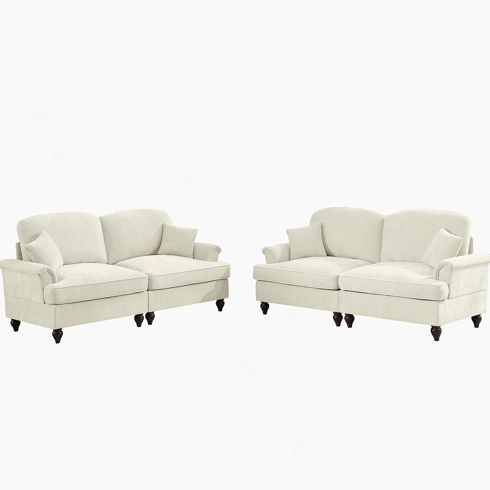 Darby Home Co Classic 2 Piece Modular Couch Set with Removable Ruffles ...