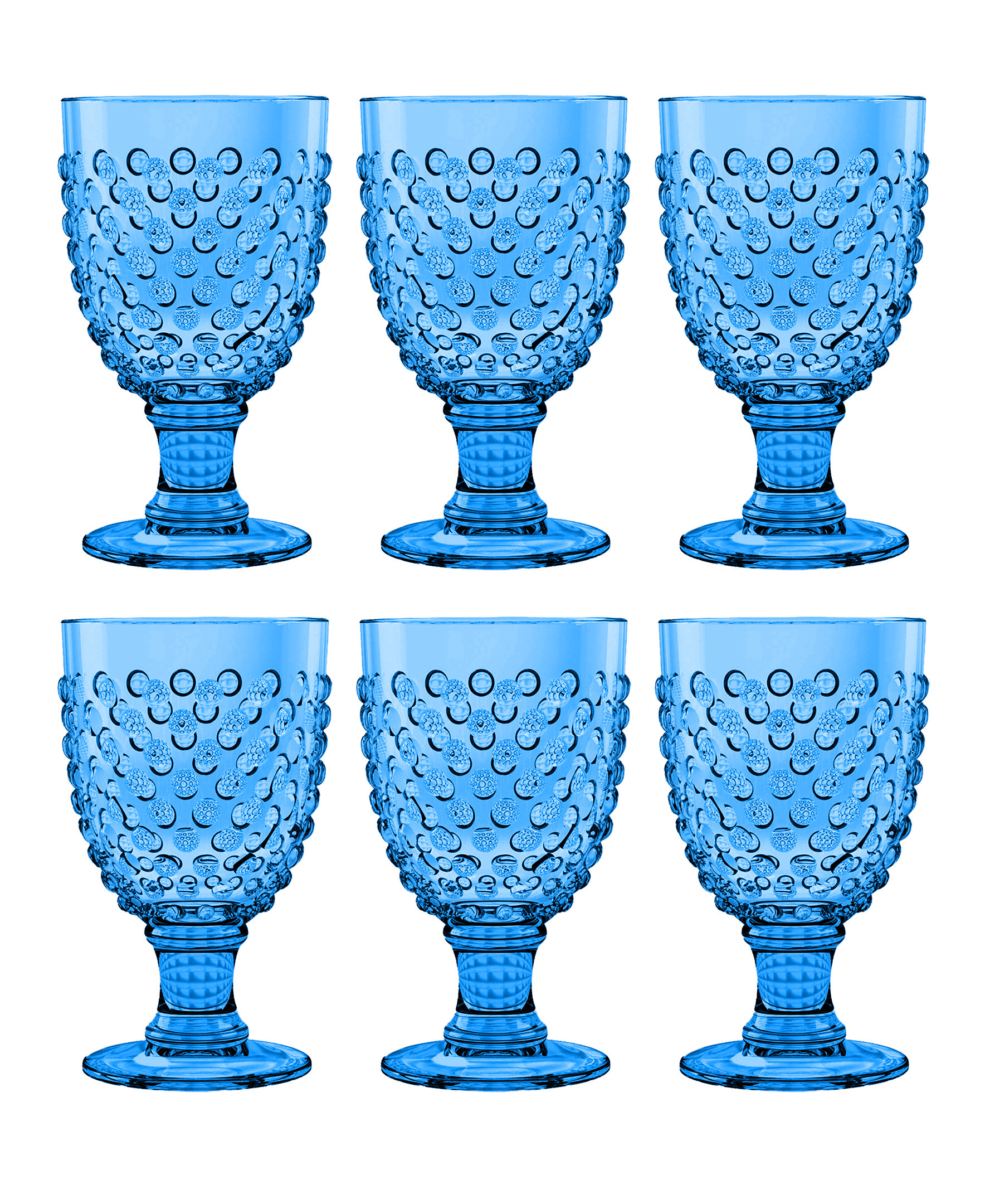 Birch Lane™ Hobnail Goblet, Blue, 17 Oz. Set Of 6 & Reviews - Wayfair ...