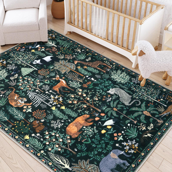 Millwood Pines Jungle Area Rugs for Living Room Bedroom Thin Modern ...