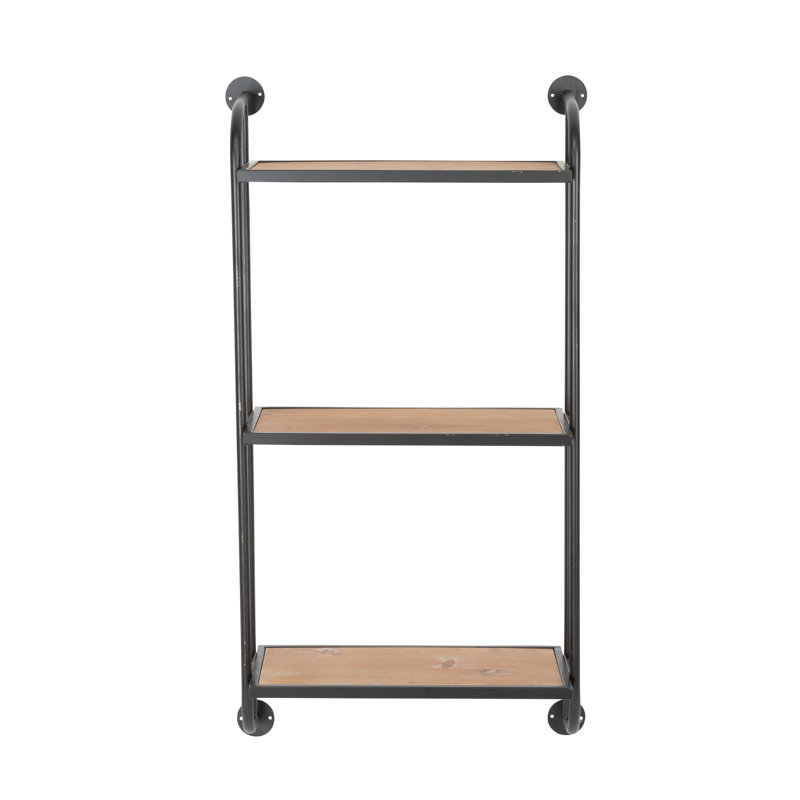 Williston Forge Emery Wood & Metal 3 Tier Wall Shelf & Reviews | Wayfair