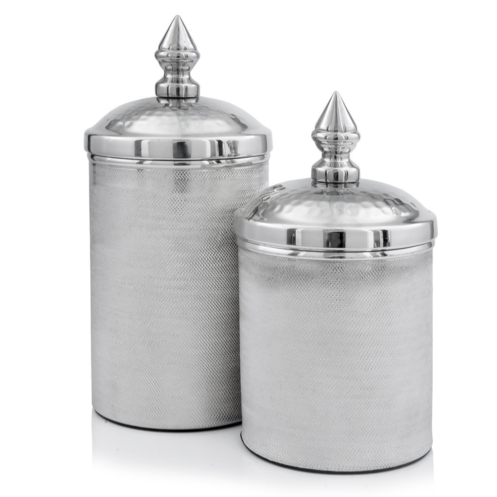 Alcott Hill® Cellus Metal Canister - Set of 2 | Wayfair