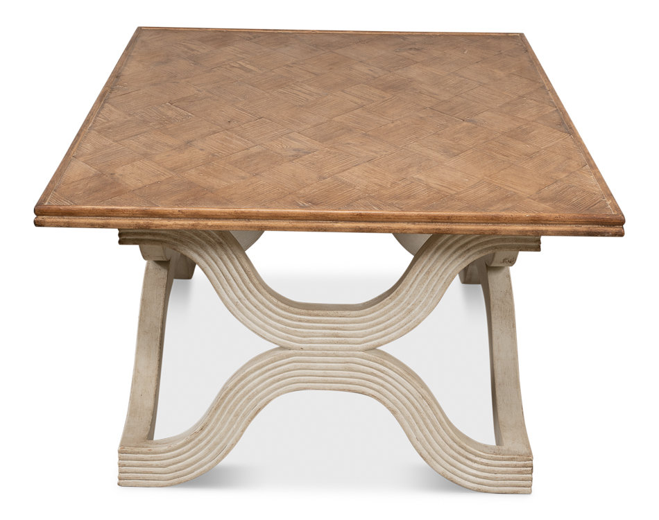 Sarreid Ltd Wavy Solid Wood Top Coffee Table | Wayfair