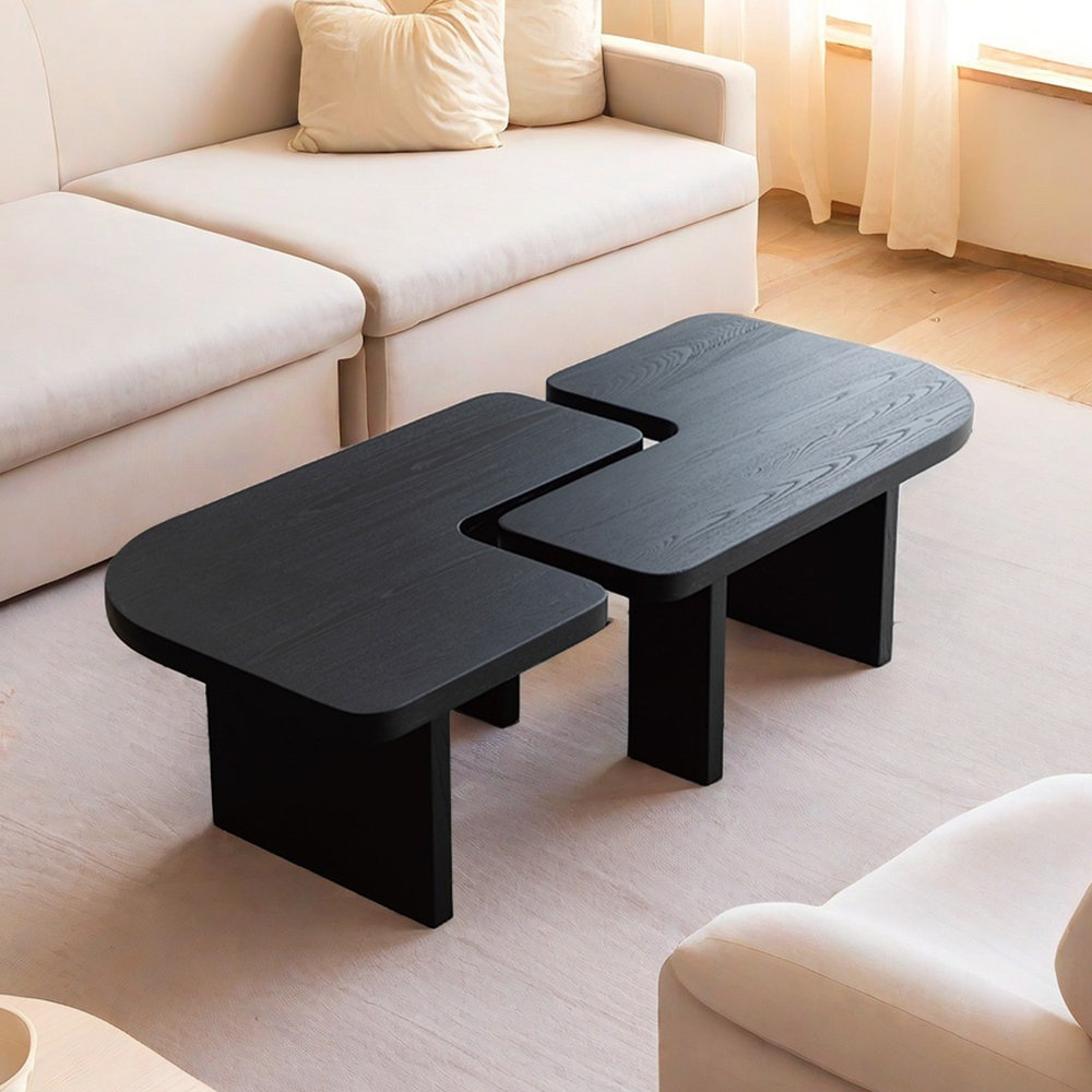 HEshihome Creative Irregular Coffee Table Natural Wood | Wayfair