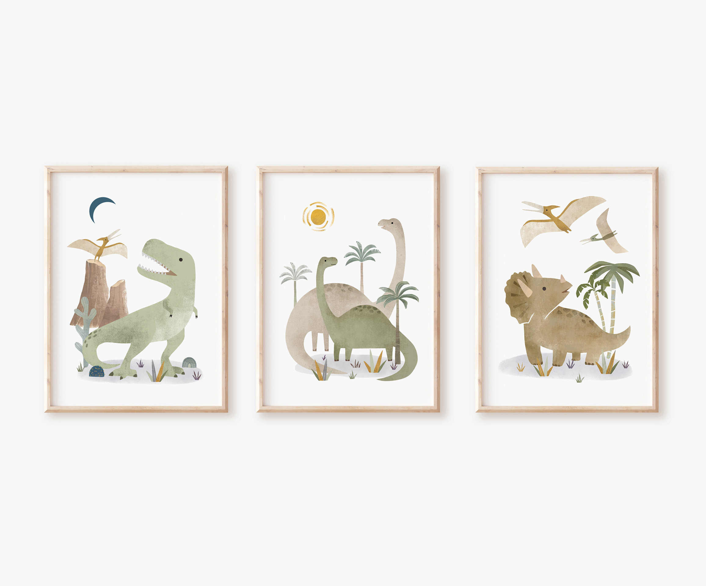 Nemo and Her Dinosaur Paper Print Set - Unframed Prints - Wayfair Canada