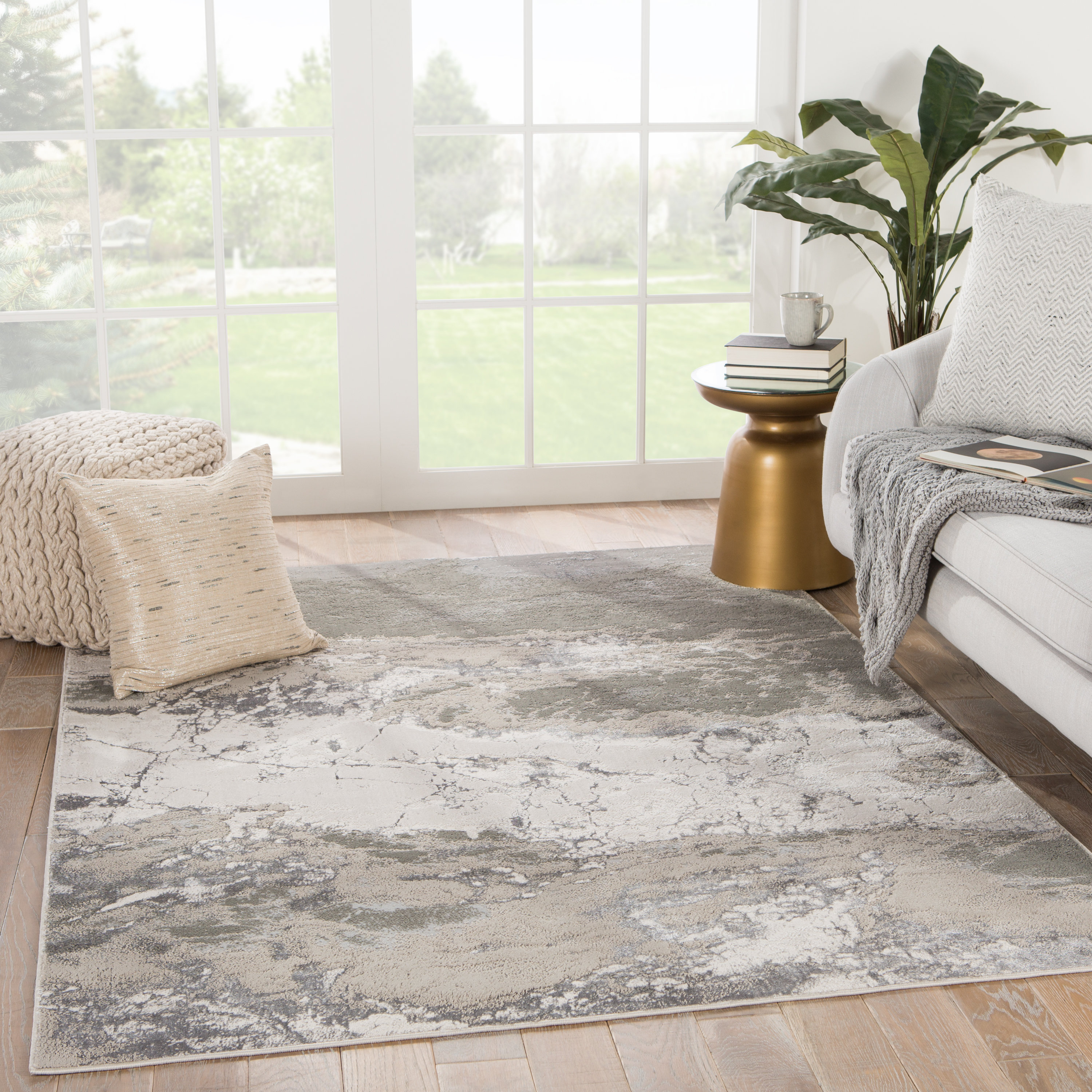 Williston Forge Maslynn Abstract Gray Indoor Area Rug | Wayfair