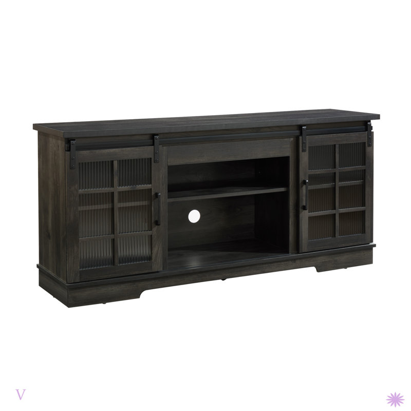 Gracie Oaks Multipurpose Sliding Door TV Stand Large Storage Cabinet ...