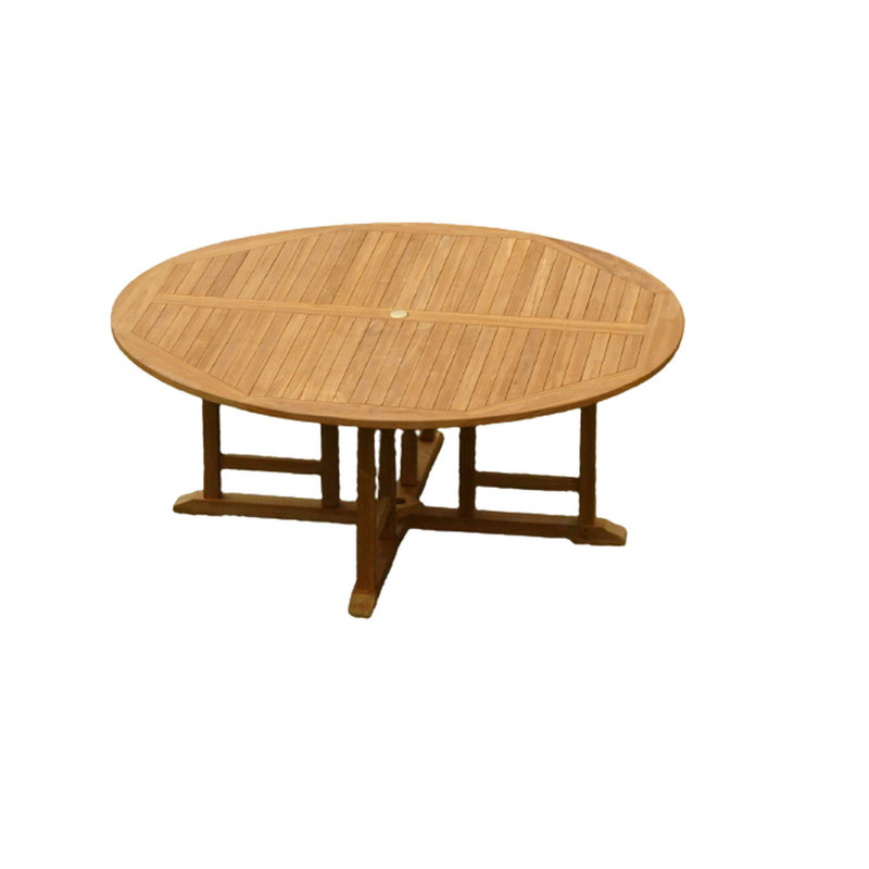 Teak Smith 7 Pcs Grade-A Teak Wood Dining Set: 72" Round Table And 6 ...
