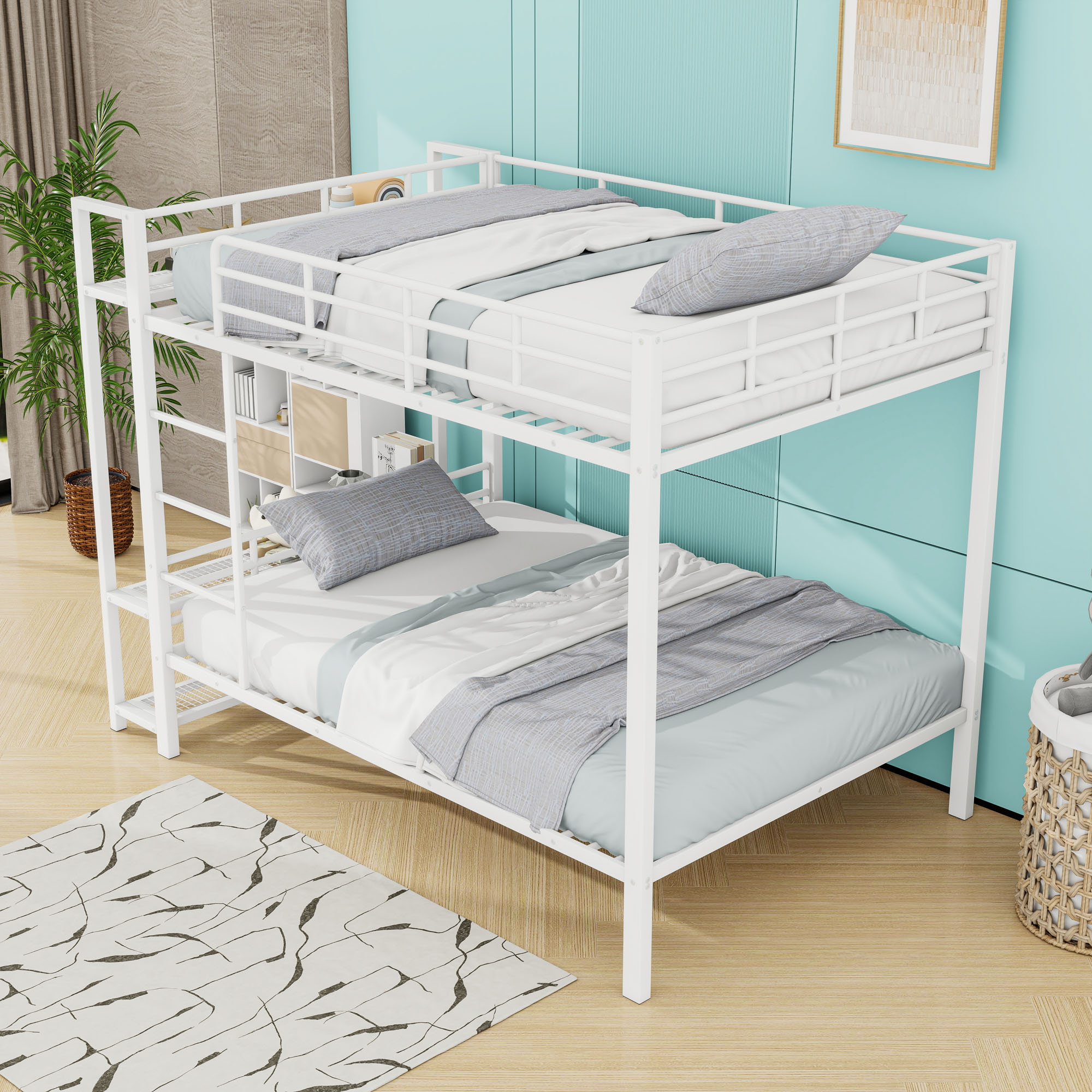 Isabelle & Max™ Full Bunk Bed With Shelves, Clothes Hooks And LED ...