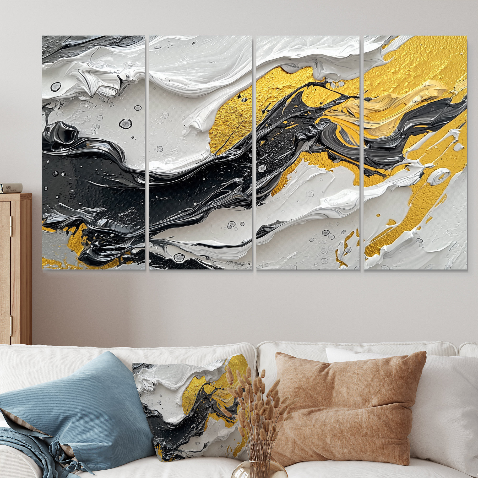 Wrought Studio™ Black Yellow Fugue In Colo II - Yellow Wall Art ...
