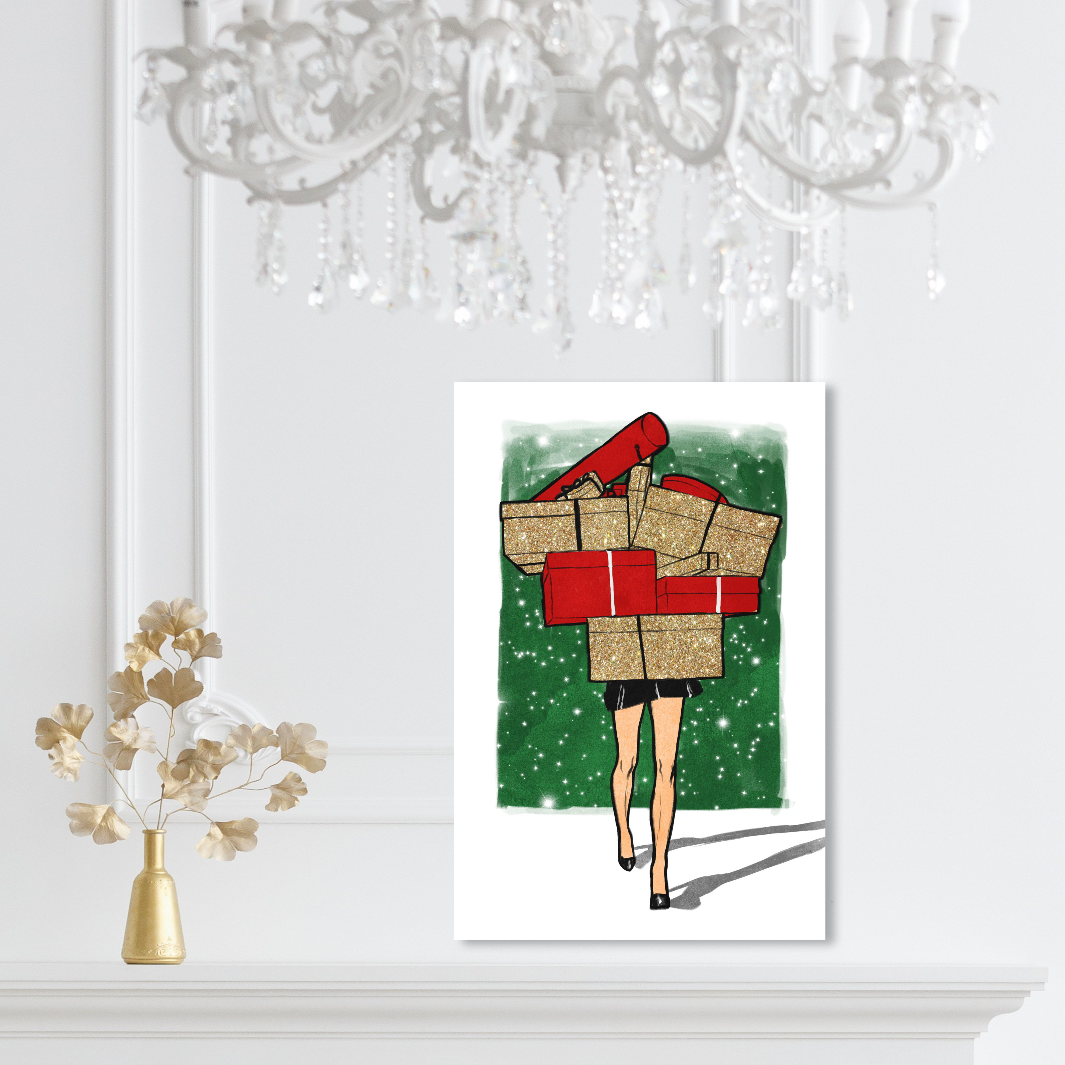 The Holiday Aisle® 'Holiday Gifts Overload' Painting on Canvas | Wayfair