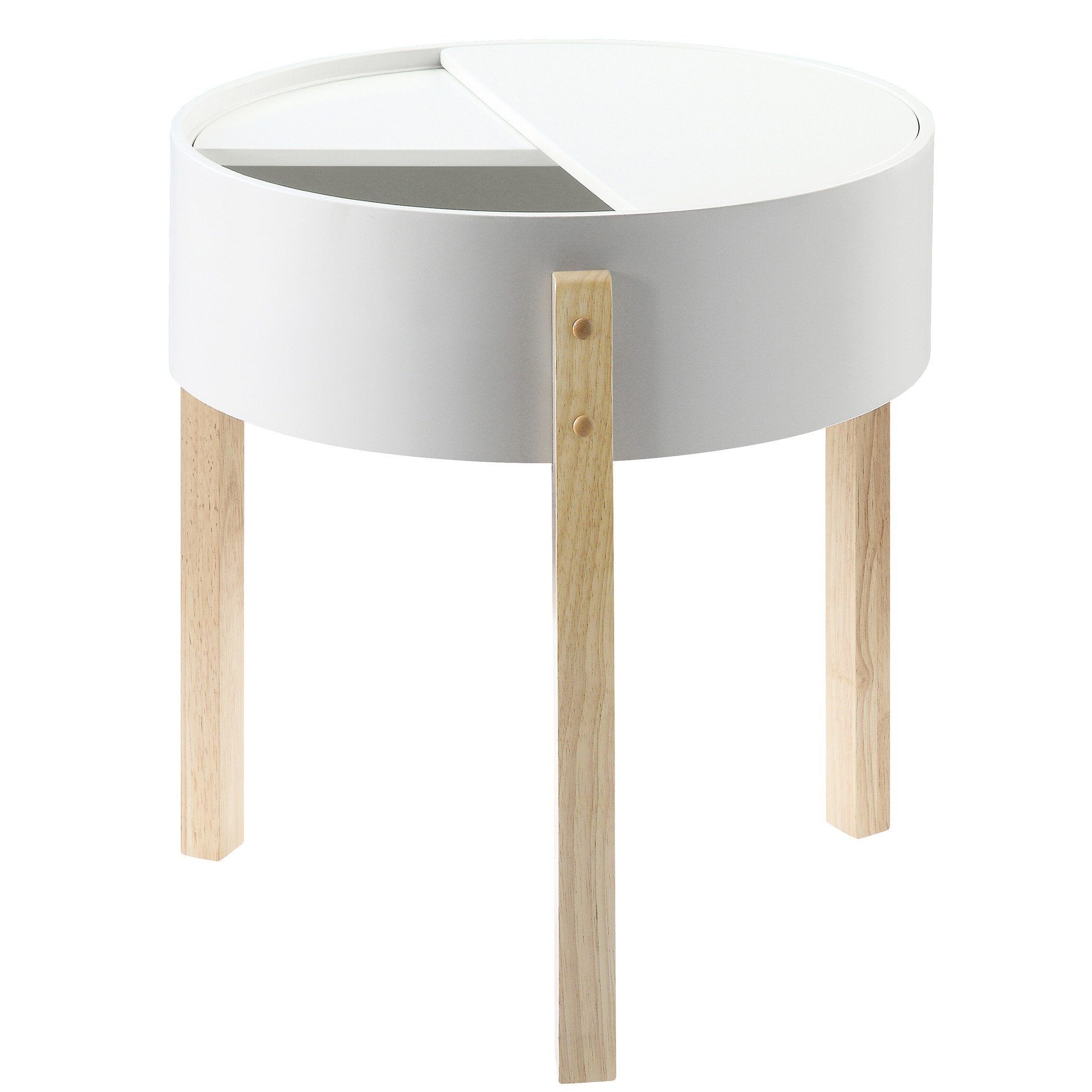George Oliver End Table With Hidden Storage Area - White And Natural ...