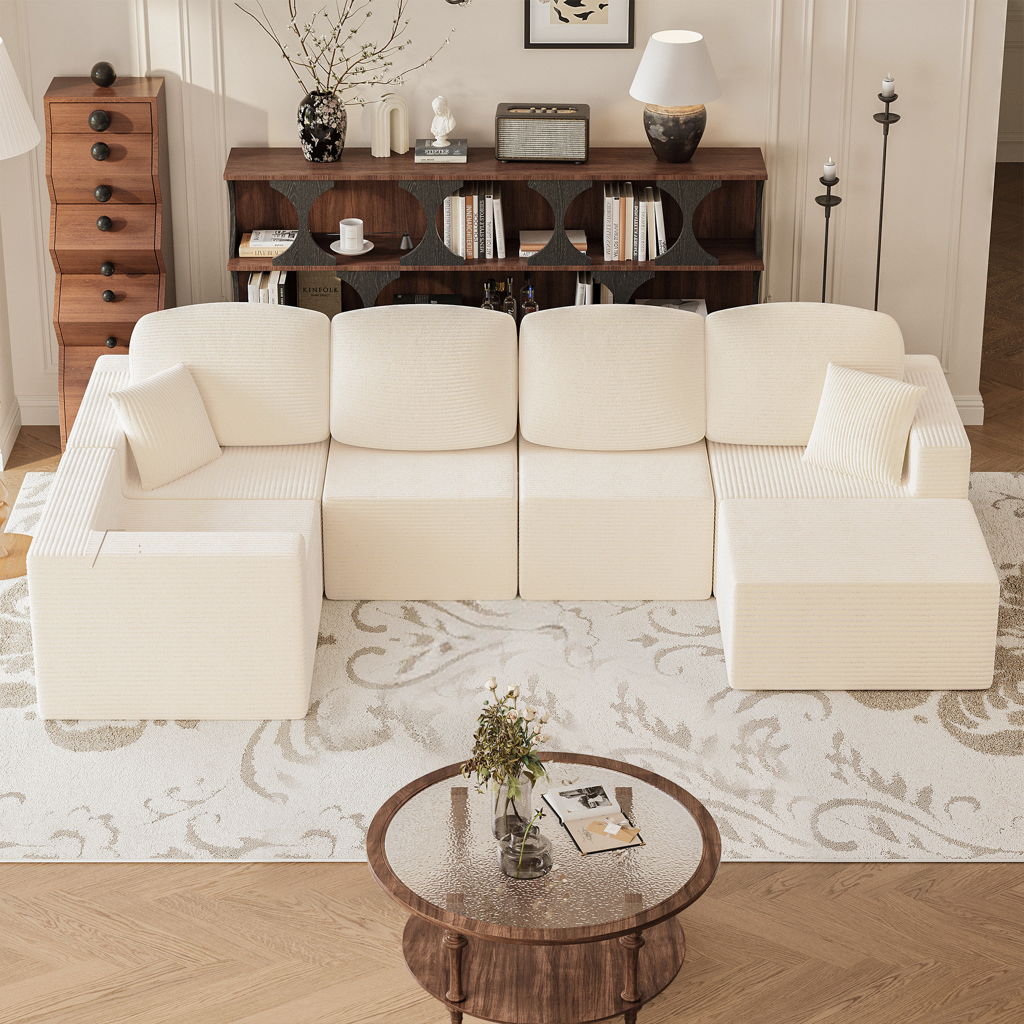 Ebern Designs U-Shaped Modular Sectional Sofa, Cloud L-Shaped Sectional ...