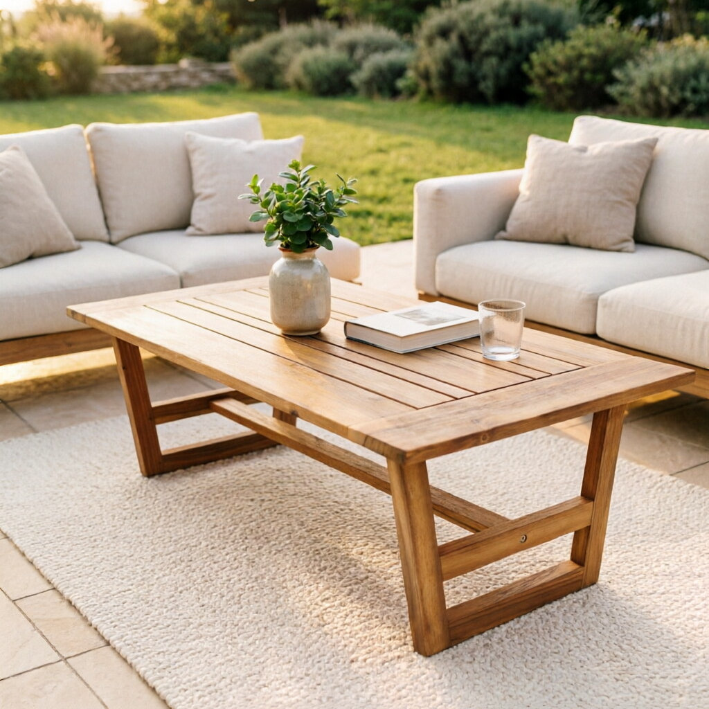 Ophelia & Co. Dayo Acacia Wood Patio Outdoor Coffee Table | Wayfair