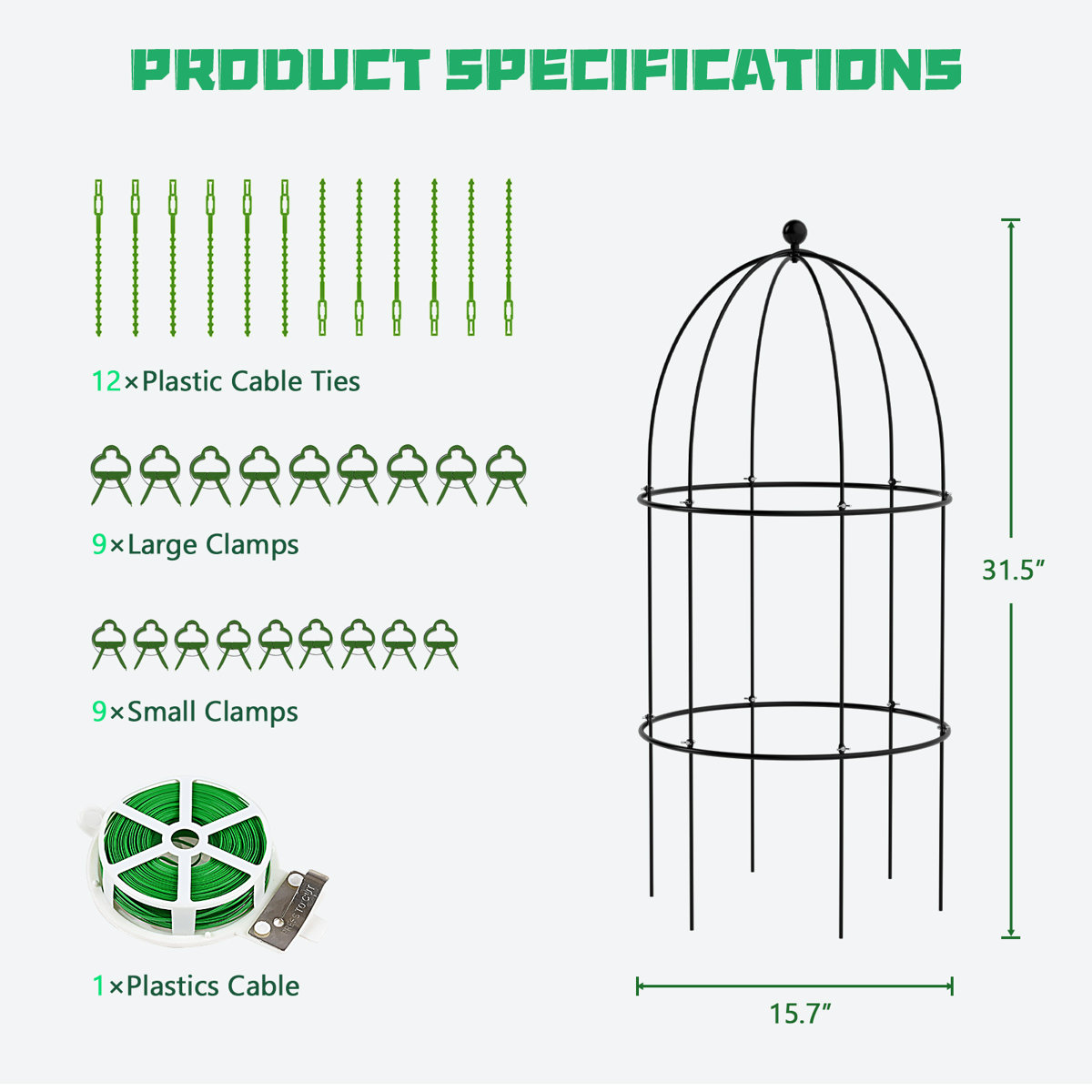 Arlmont & Co. Soroh Garden Obelisk Trellis,Tomato Cage Metal Garden ...