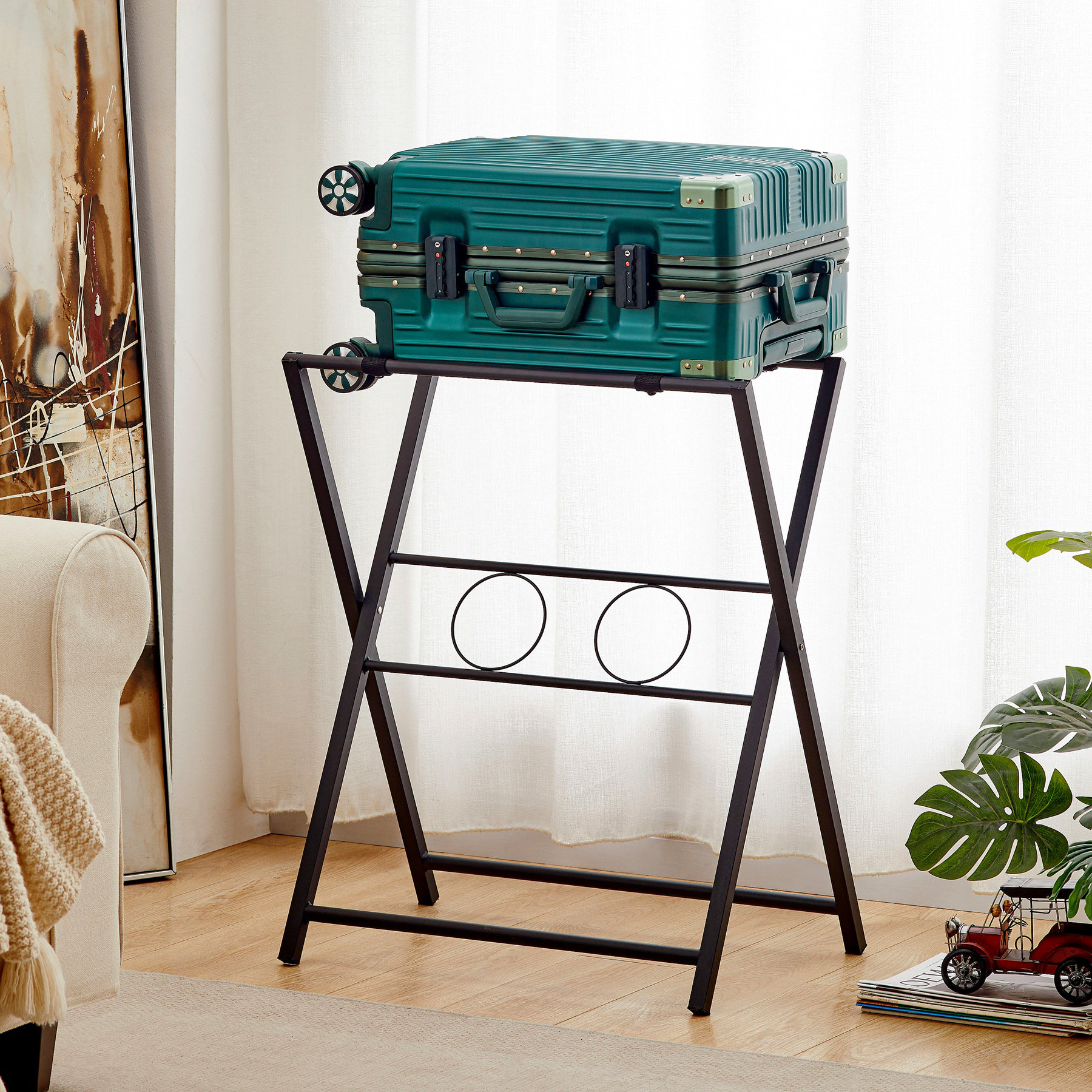 Ebern Designs Small Foldable Desk For Small Spaces, Living Room Multifunctional Computer Table ...