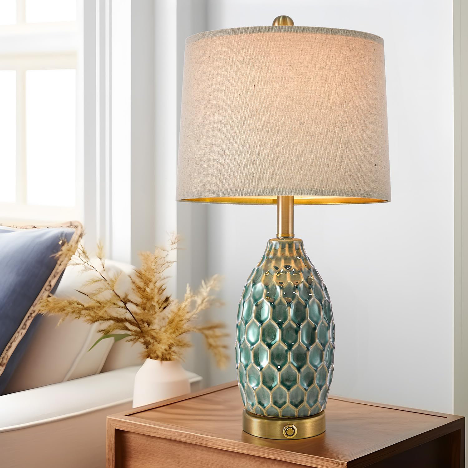 Rosdorf Park Dimmable Bedside Lamps With USB Ports - Nightstand Lamps ...