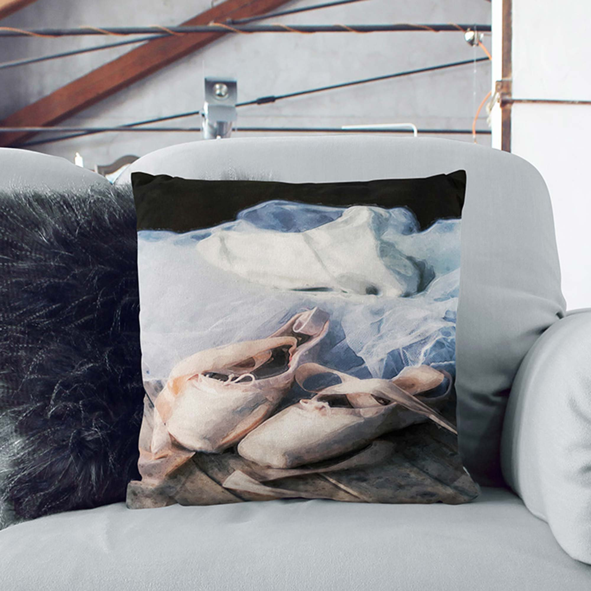 East Urban Home The Dress & Slippers of a Ballerina Cushion with ...
