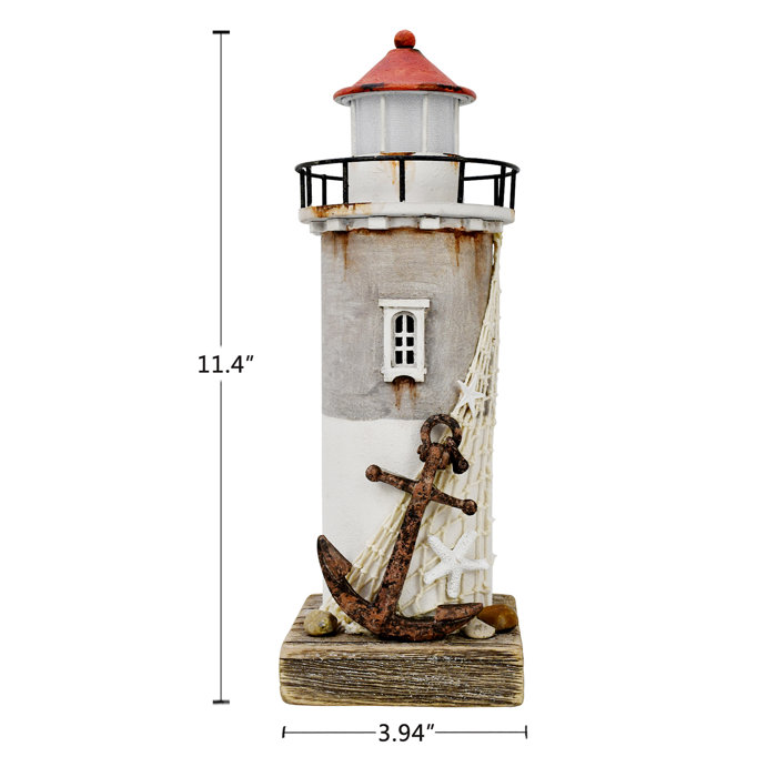 Breakwater Bay Nautical Lighthouse Table Decorations LED Lighthouse ...