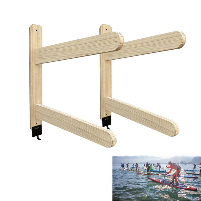 HTOCINQ Paddle Board Wall Mounted Rack, Horizontal Surfboard Rack | Wayfair