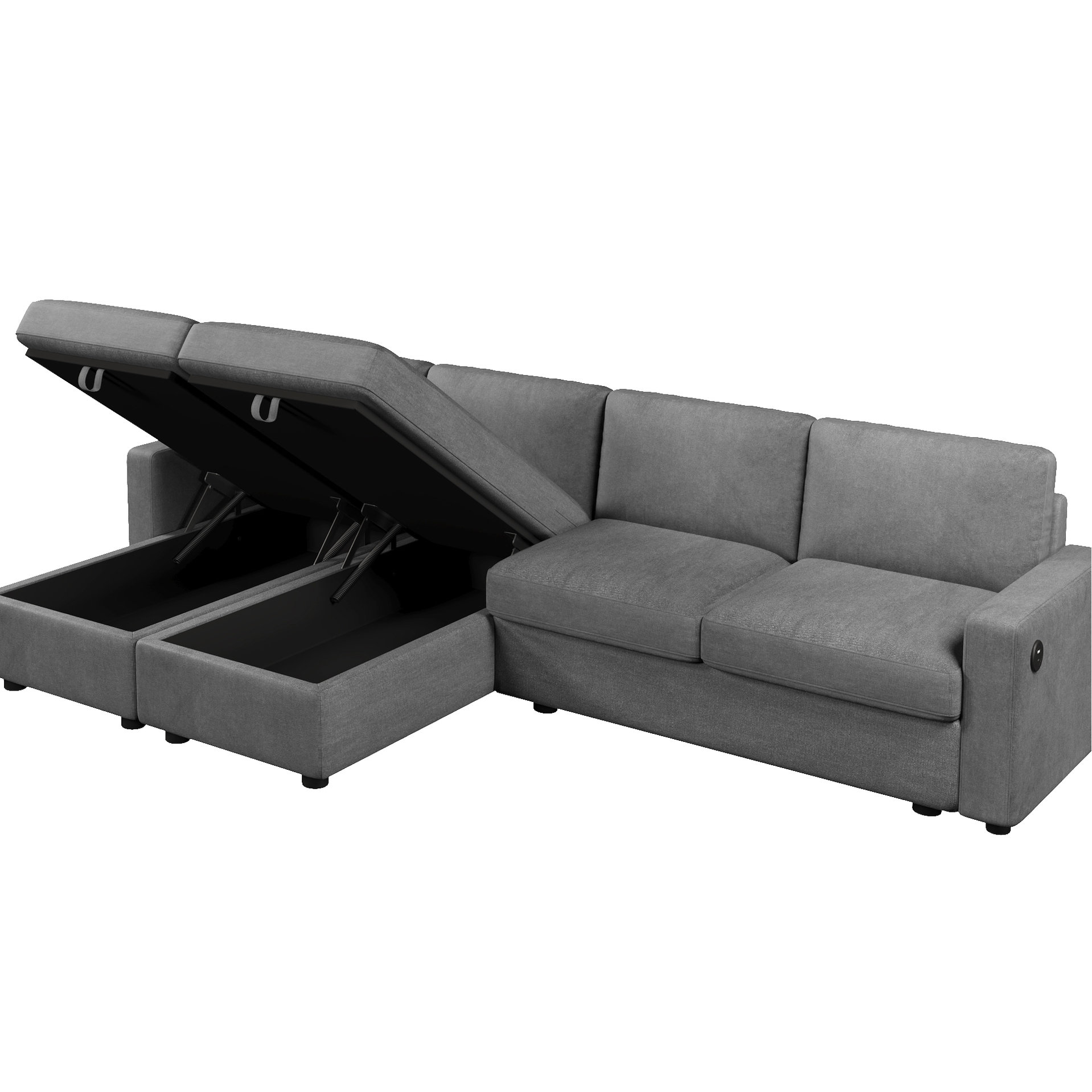 Latitude Run® Dark Gray 103.9" U-Shaped Sectional With Storage Chaise ...