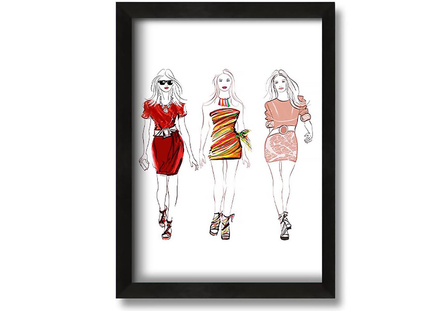 Mercer41 Catwalk Dresses - Picture Frame Painting on Canvas | Wayfair.co.uk
