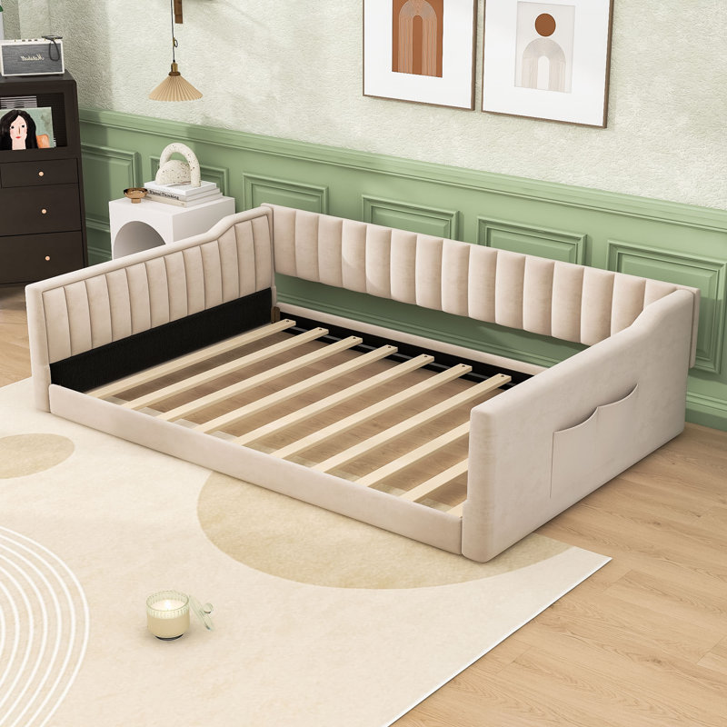 Mercer41 Upholstery Daybed with Storage pocket | Wayfair