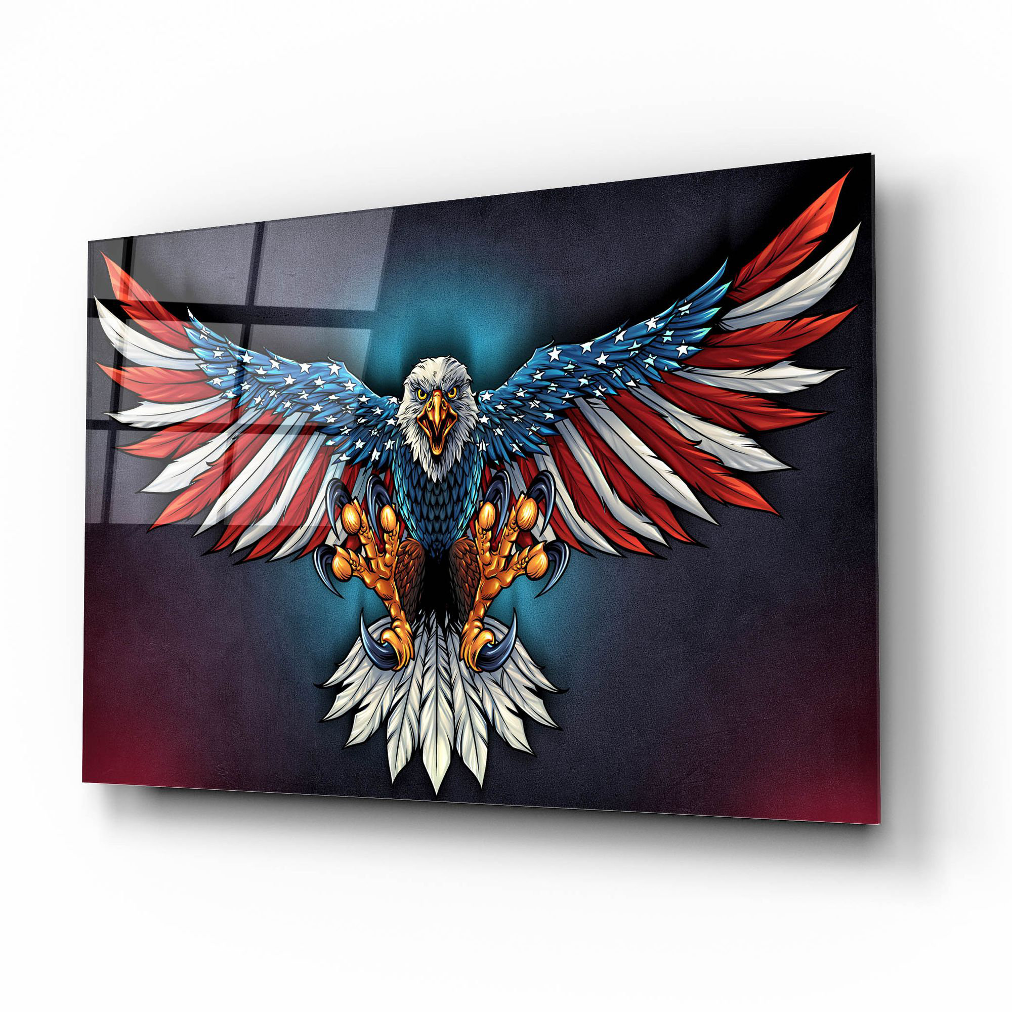 Trinx Eagle With US Flag Wings Spread On Plastic / Acrylic by Flyland ...