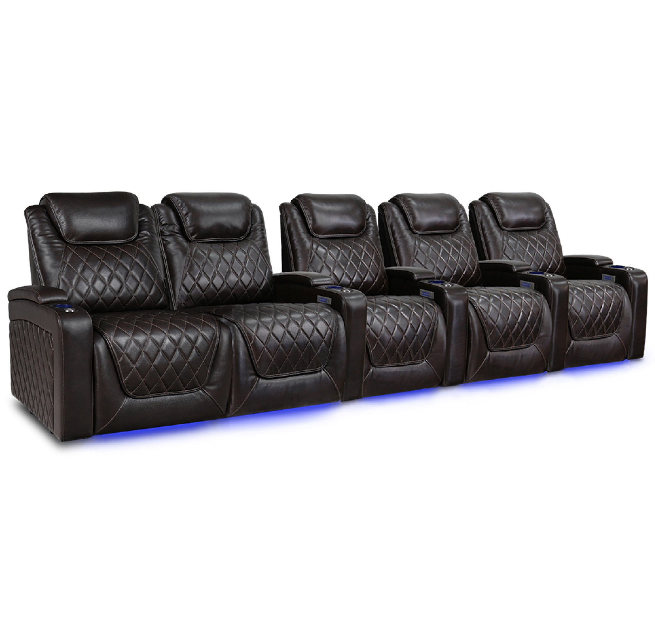 Valencia Theater Seating 169'' Wide Genuine Leather Home Theater with ...
