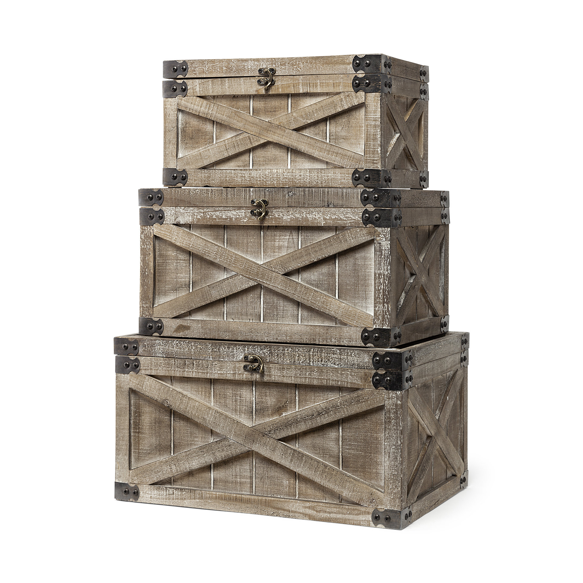 Laurel Foundry Modern Farmhouse Cormac 3 Piece Solid Wood Box Set | Wayfair