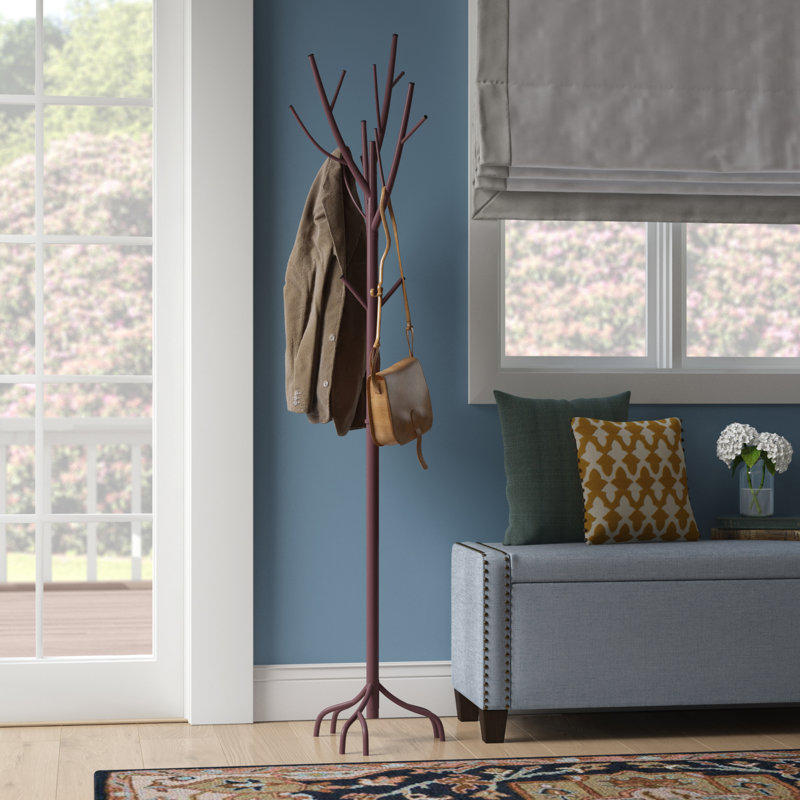 Wade Logan® Hauser Metal Hall Tree Freestanding Coat & Hat Rack with ...
