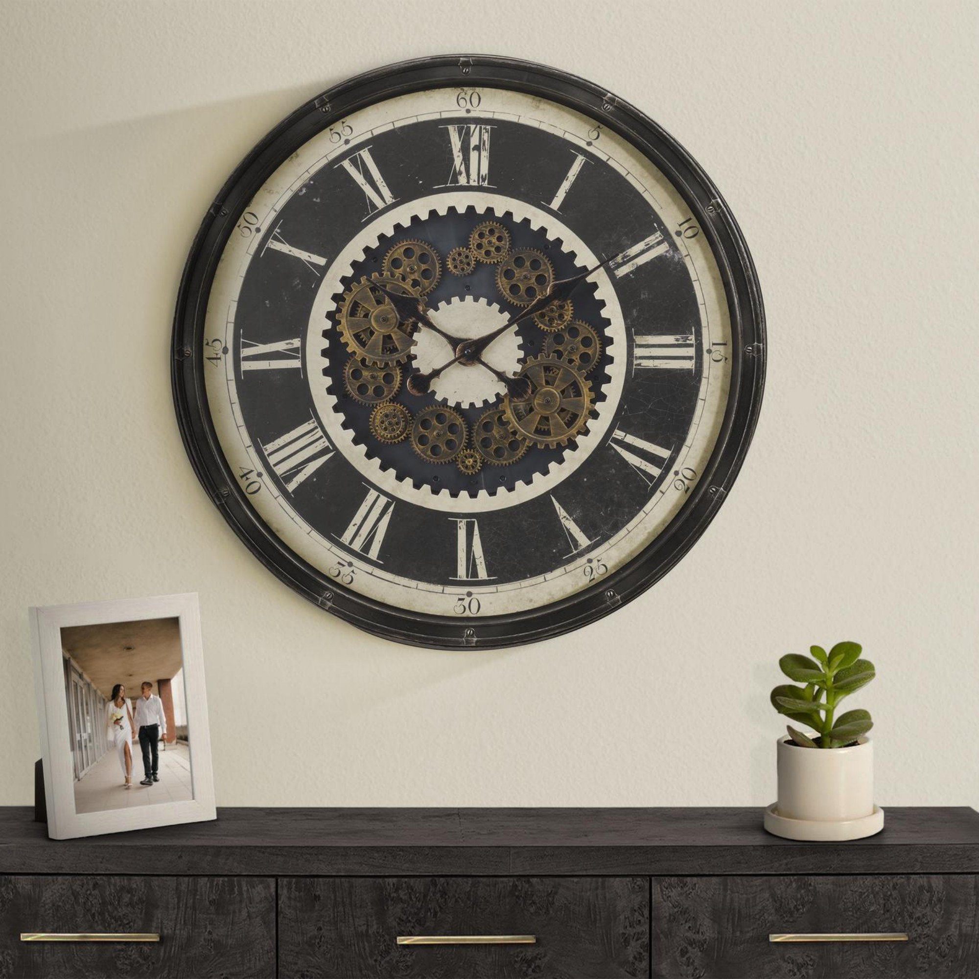 Astoria Grand Round Wall Clock Roman Numeral | Wayfair