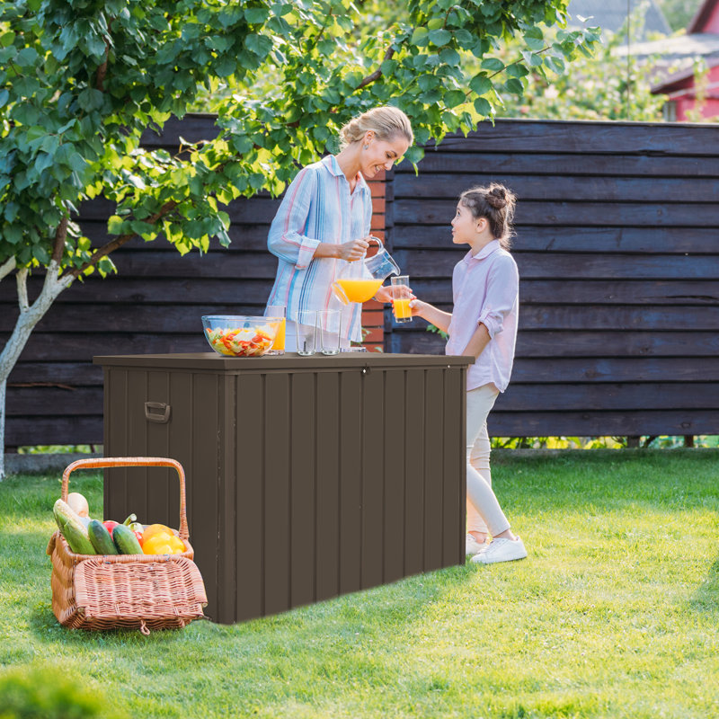 domi outdoor living Domi Louvered Deck Box 200 Gallons Water Resistant ...