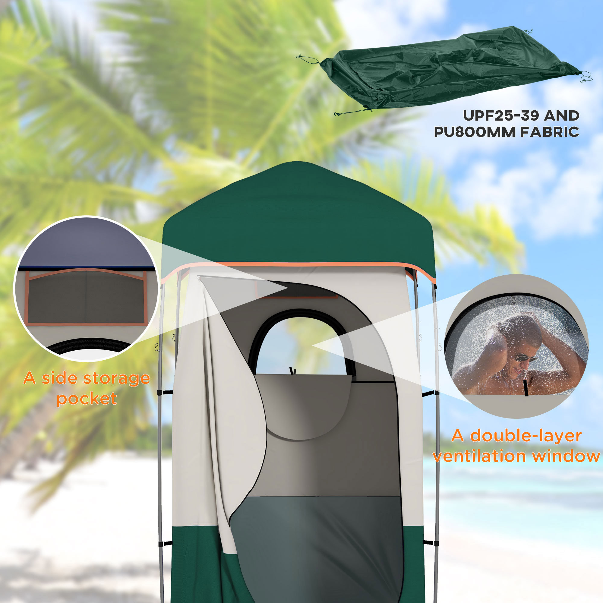 GROUPES Outsunny Portable Shower Tent, Privacy Shelter, Camping ...