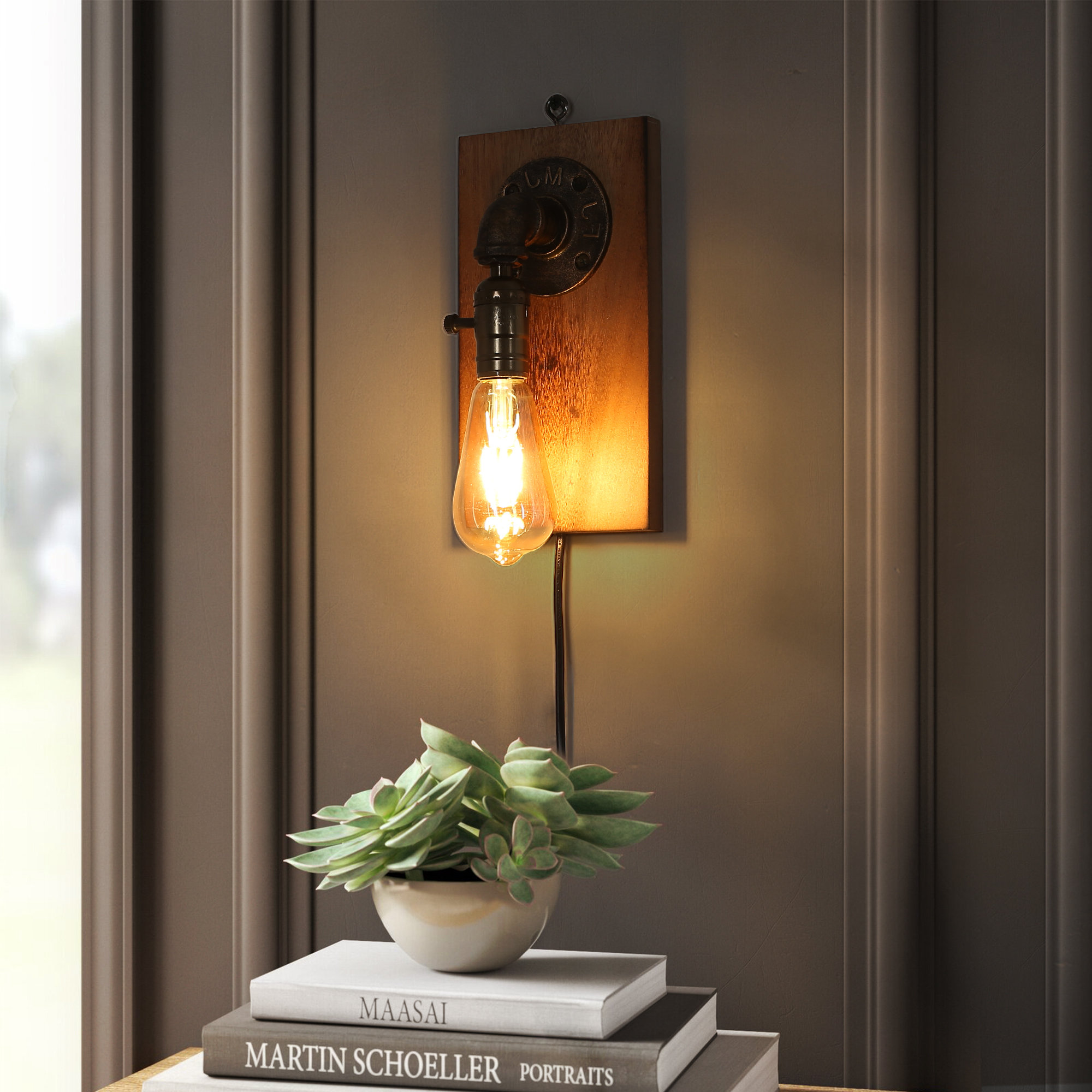 steampunk wall light