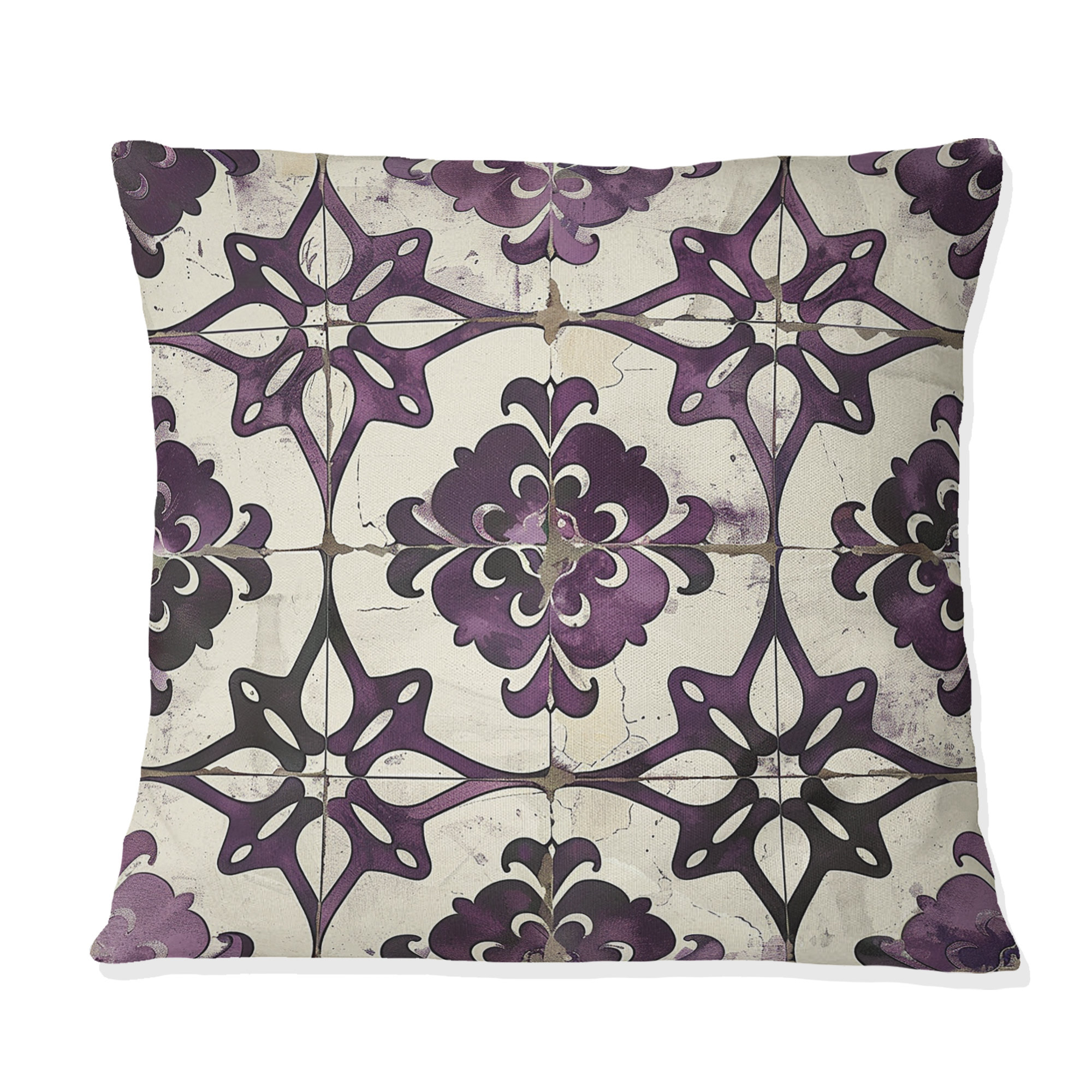 Design Art Rustile Tiles Farmhouse - Farmhouse Throw Pillow | Wayfair