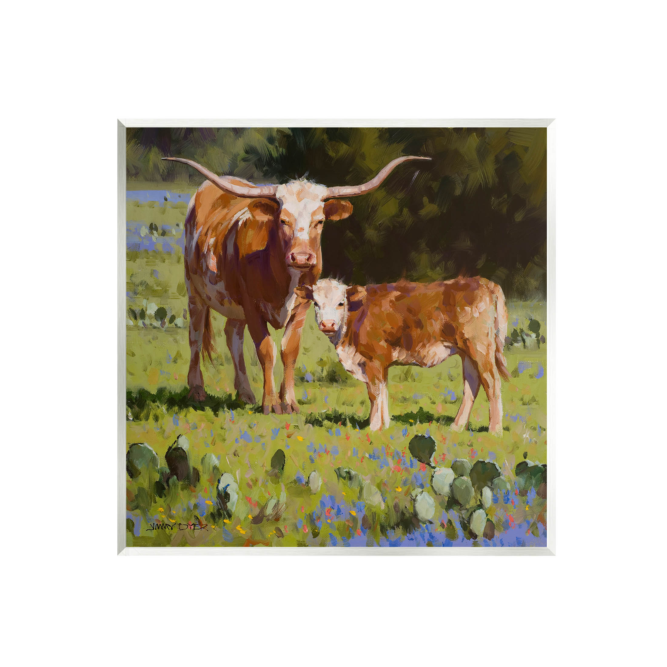 August Grove® Baby Calf Longhorn Cattle Scene On MDF by Jimmy Dyer ...