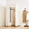 Ebern Designs Fitting Room, Moveable Dressing Room with Thick Curtains ...