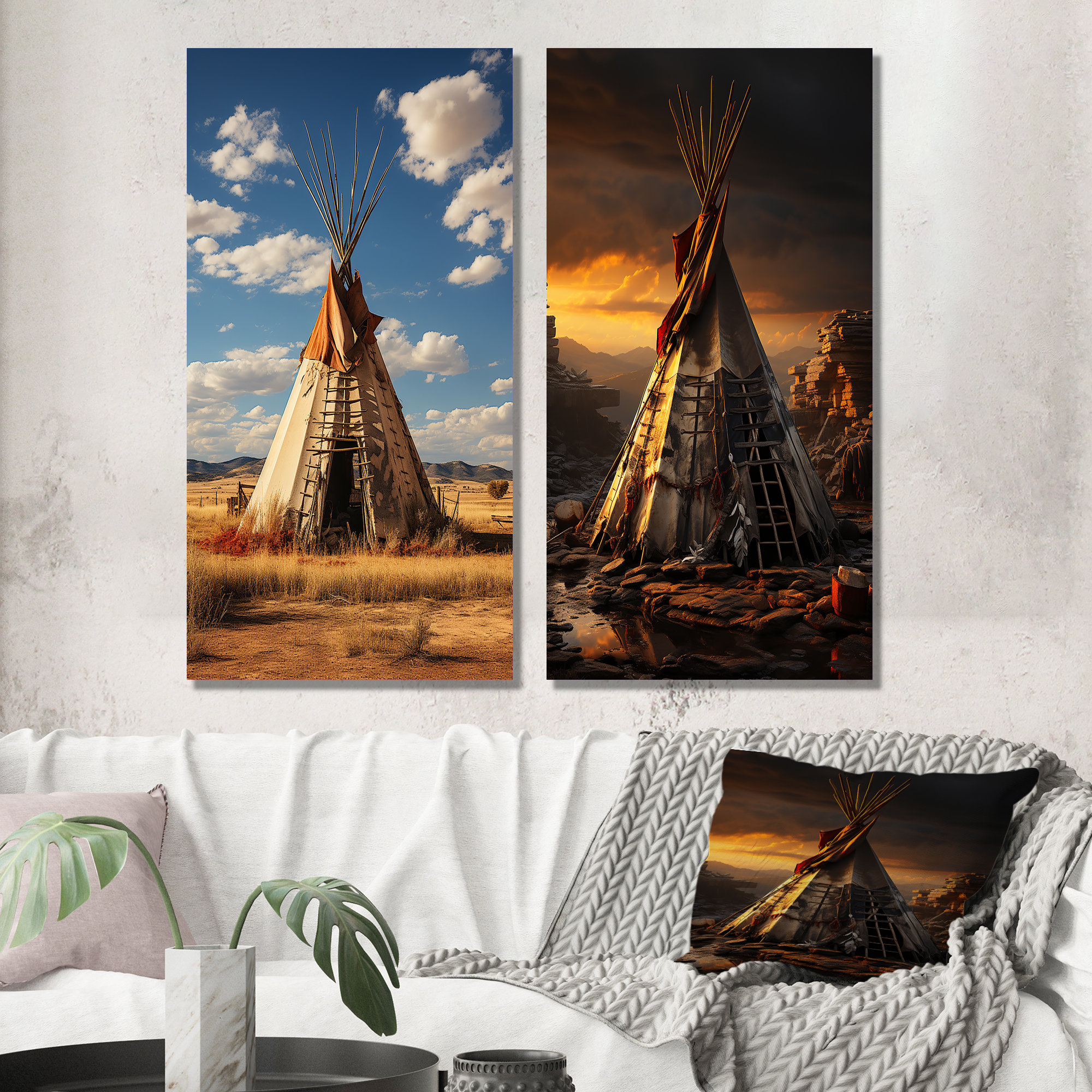 Latitude Run® Beige Coral Native Tipi Whispering Winds - Wall Art For ...