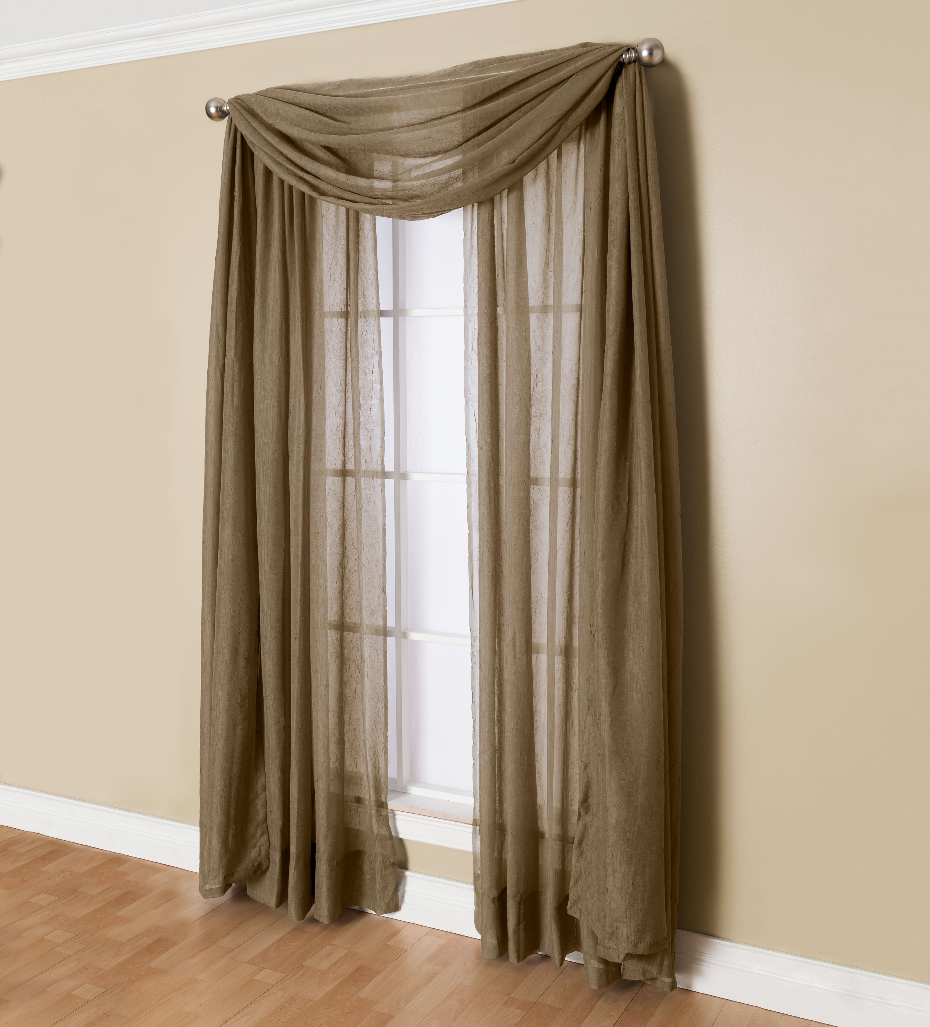 Latitude Run® Strevay 100% Polyester Sheer Crushed Voile Solid Color ...
