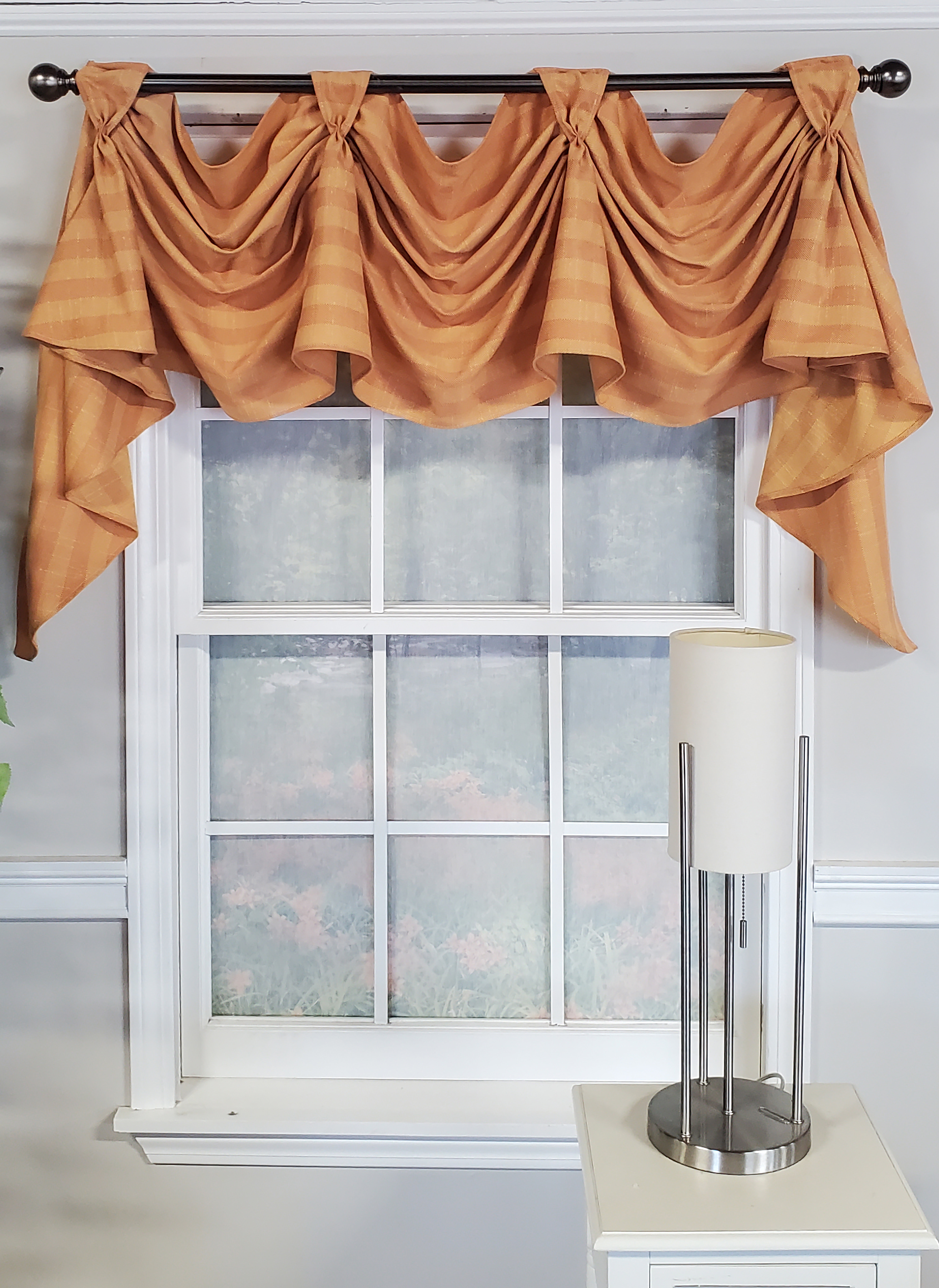RLF Home Striped Swag 50'' W Window Valance | Wayfair