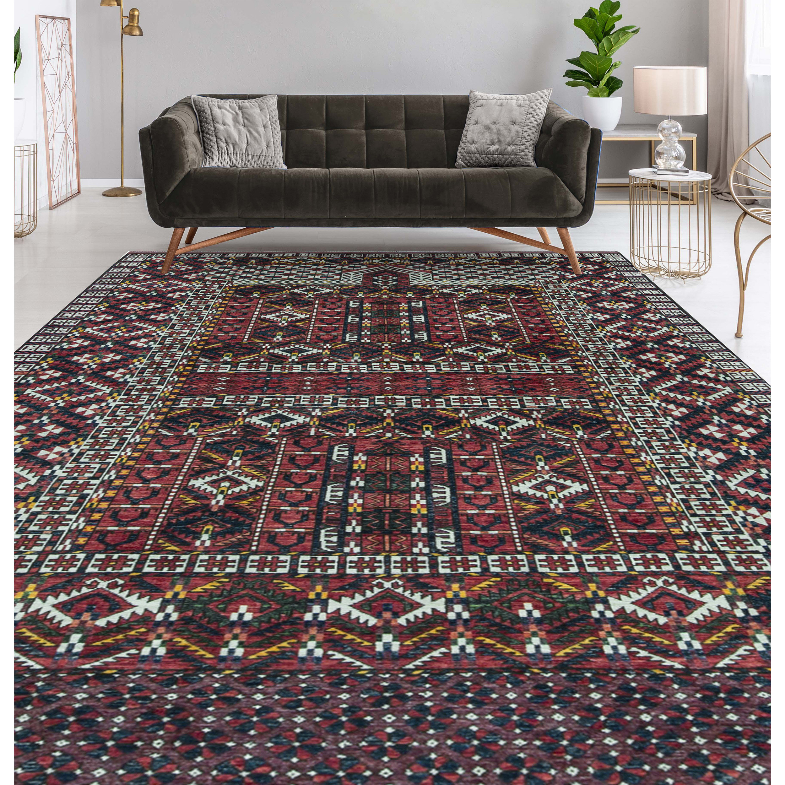 Bokara Rug Co., Inc. Hand-Knotted High-Quality Red and Green Area Rug ...