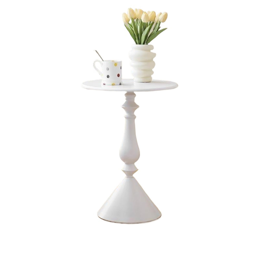 Wrought Studio™ Small Round Pedestal Table, Metal Side End Table ...