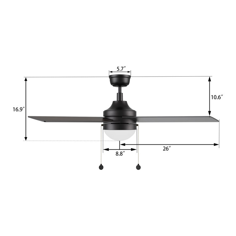 Ebern Designs Amarr 52'' Ceiling Fan with LED Lights | Wayfair